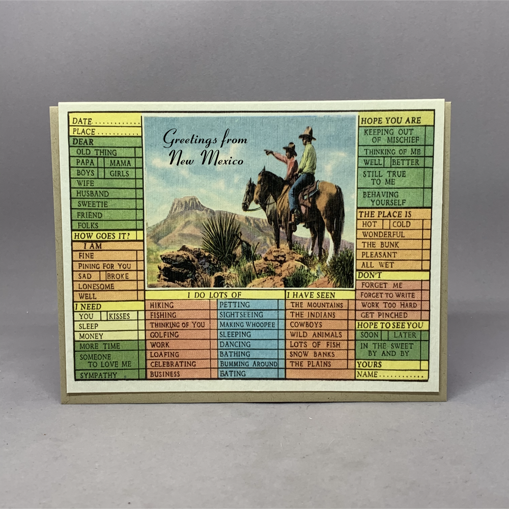 Vintage Western Cowboys Check List Card – Big Wheel Press